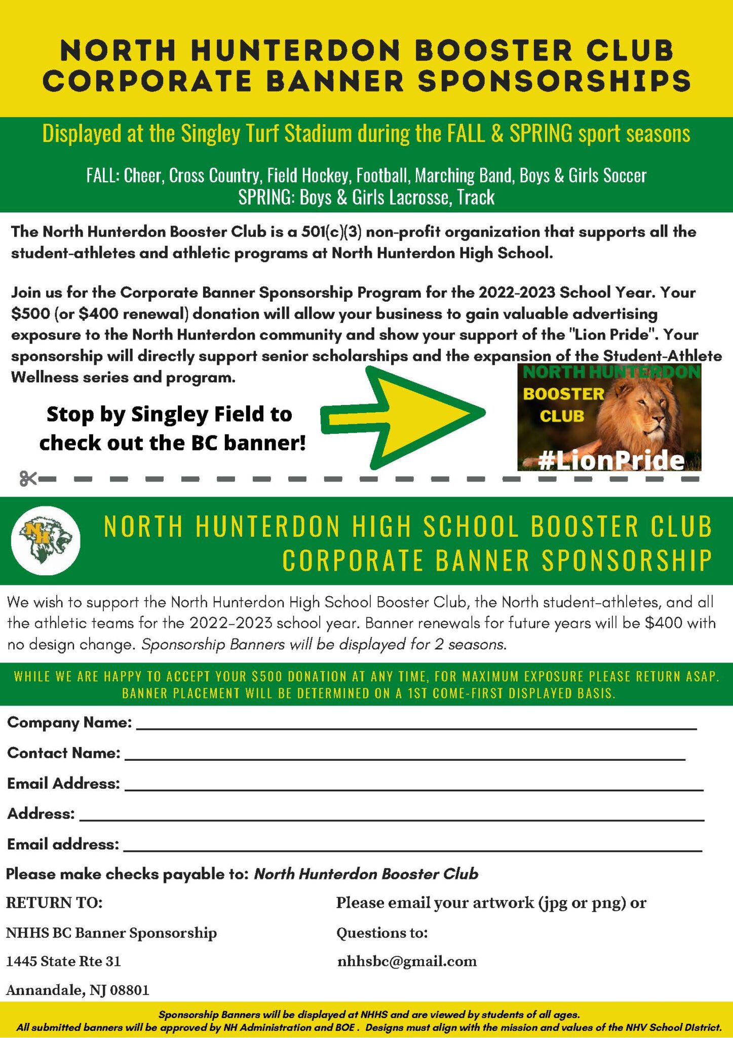 Corporate Banner Sponsorship Program