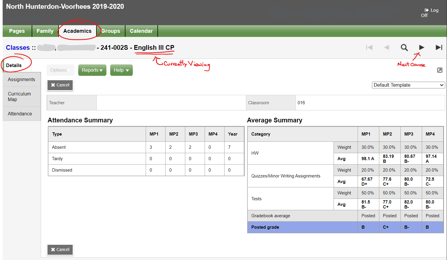 Aspen – Viewing Grades